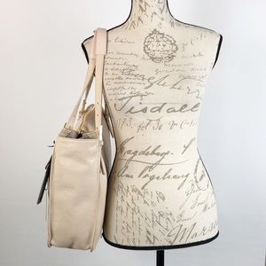 Innue | Bags | Innue Leather Bag Large Tote Shoulder Nude Cream | Poshmark